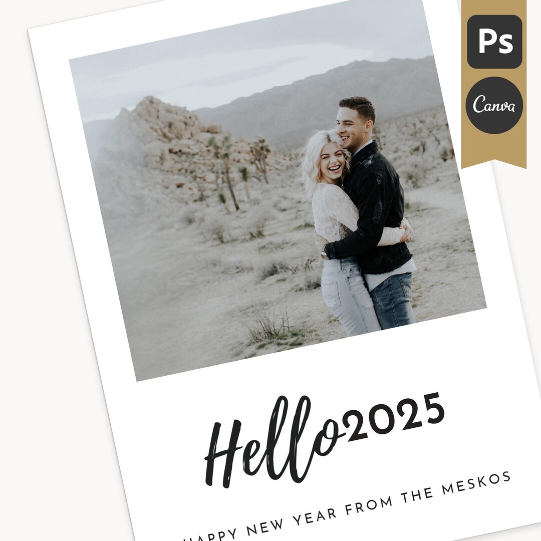 2025 New Years Card Template: Cheers C - 5x7 New Year Card - Photoshop ...