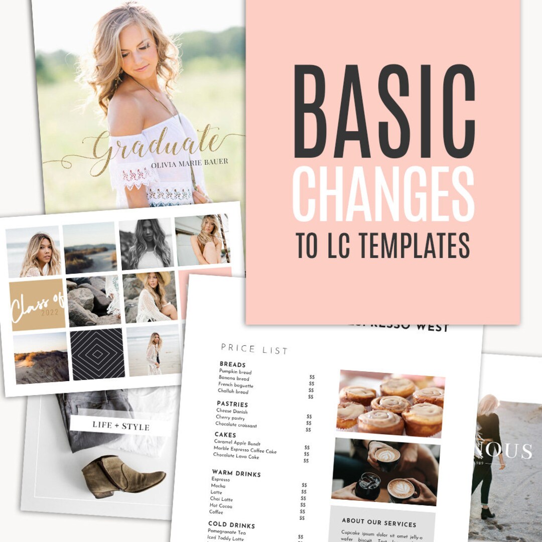 Basic Changes to LC Templates Customization Service Fee for - Etsy