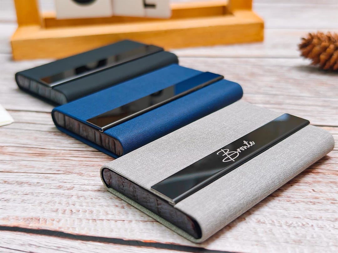 Personalized Leather Business Card Holder-men's Business Card Case ...
