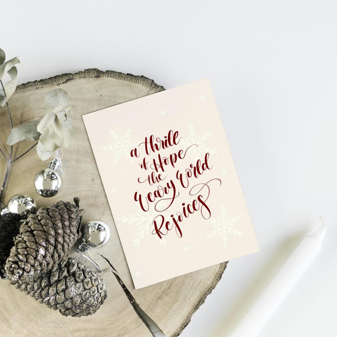 A Thrill of Hope Printable, Christian Christmas Wall Art, Red Script ...