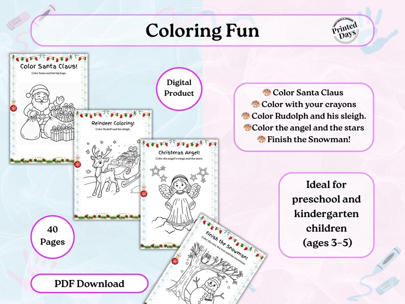 Printable Christmas Workbook | Holiday Puzzles, Counting, Writing ...