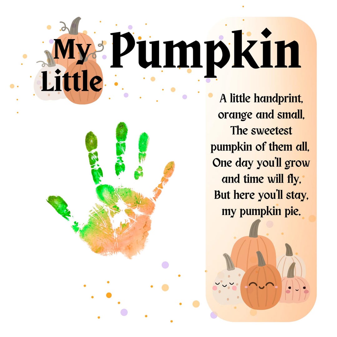 My Little Pumpkin Handprint: Halloween Keepsake Printable - Etsy