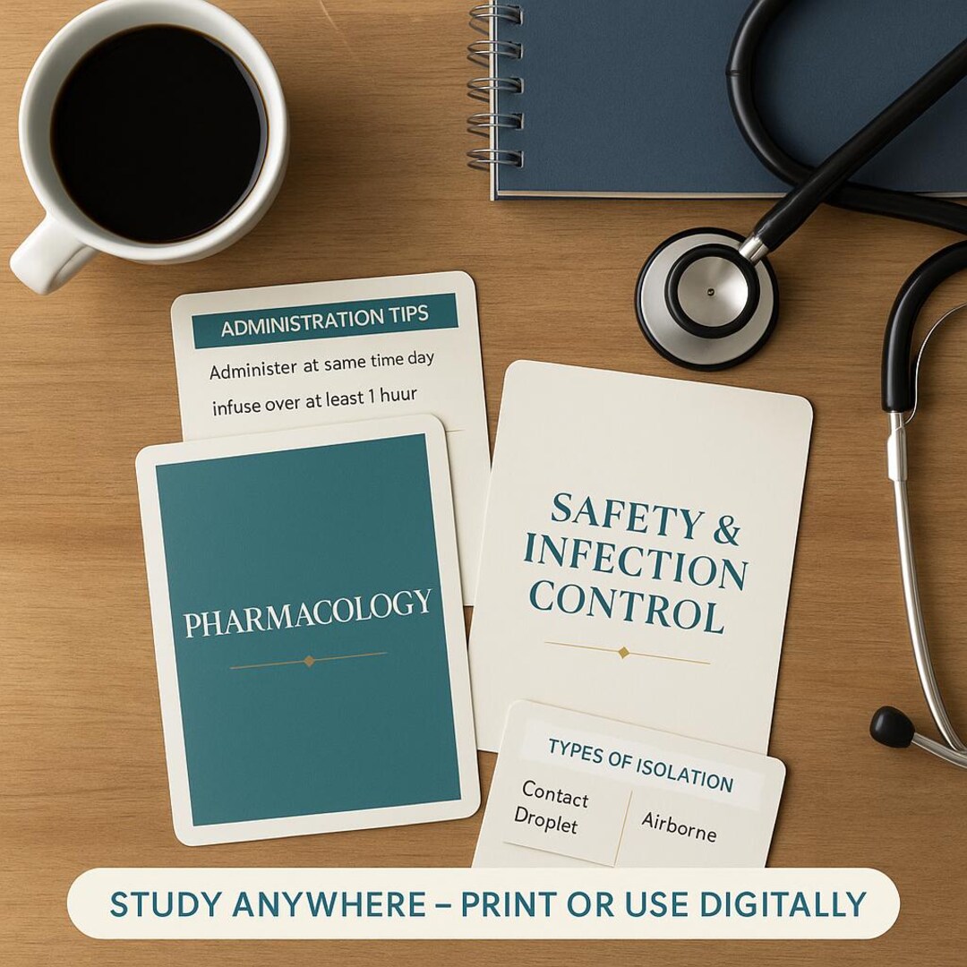 NCLEX Flashcards Bundle | Pharmacology + Safety & Infection Control ...