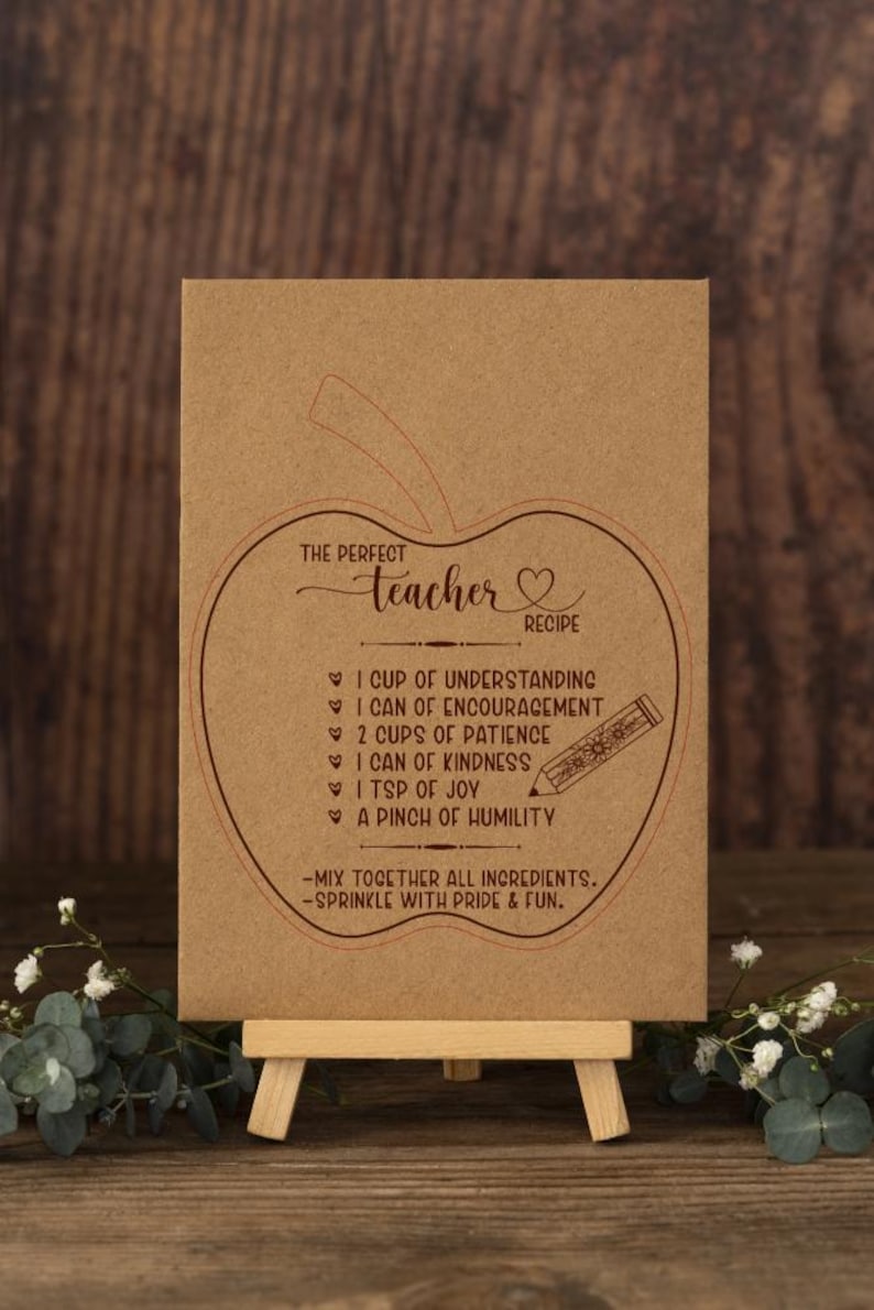 Teacher Recipe SVG, Teacher Appreciation Gift (digital Download) - Etsy