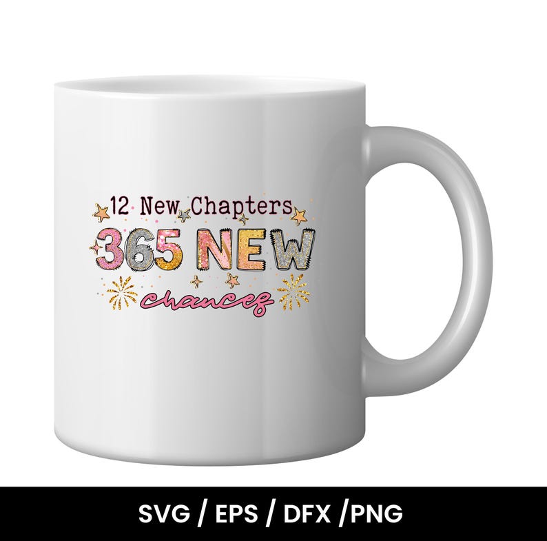 Retro New Years PNG: 12 New Chapters, 365 Chances (digital Download) - Etsy