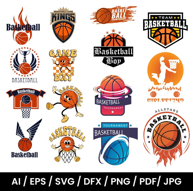 Basketball SVG Bundle: Monogram, Silhouette, Vector, Sport Designs ...