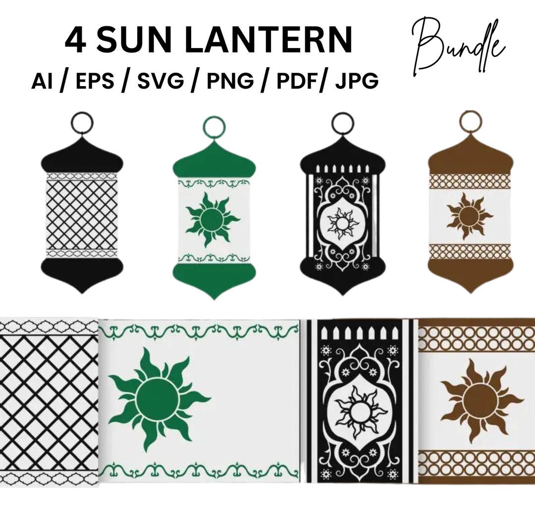 Sun Lantern Template: Tangled Princess SVG, DIY Paper Lantern (digital ...
