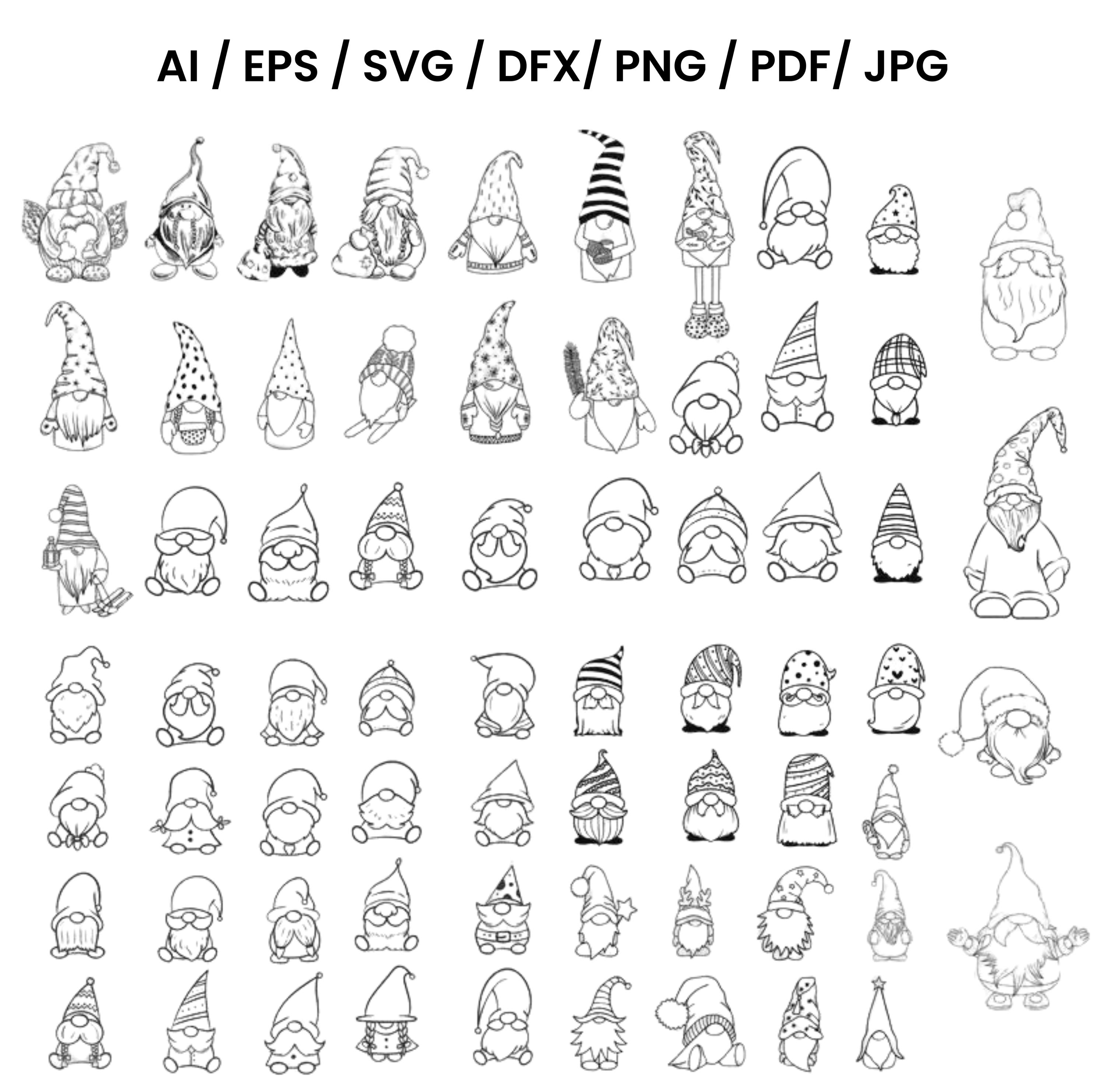 Christmas Gnome SVG Bundle: Doodle Cartoon Cut Files (digital Download ...