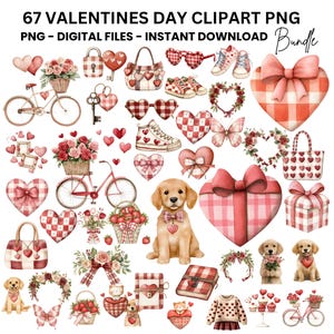 Valentine's Day Clipart Bundle, Hearts, Sweets (PNG) - Etsy
