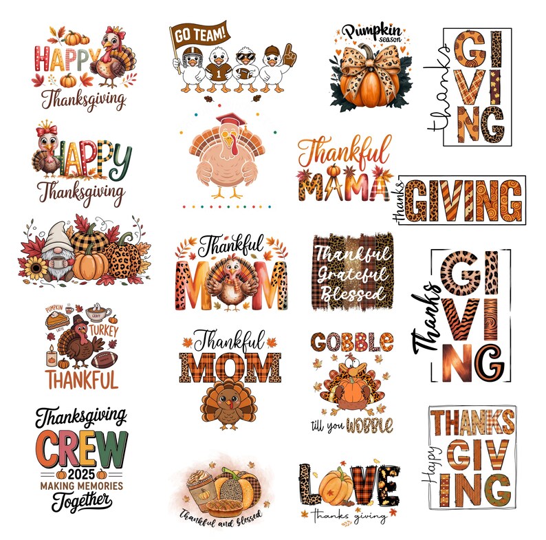 Thanksgiving Turkey Clipart PNG Bundle (digital Download) - Etsy