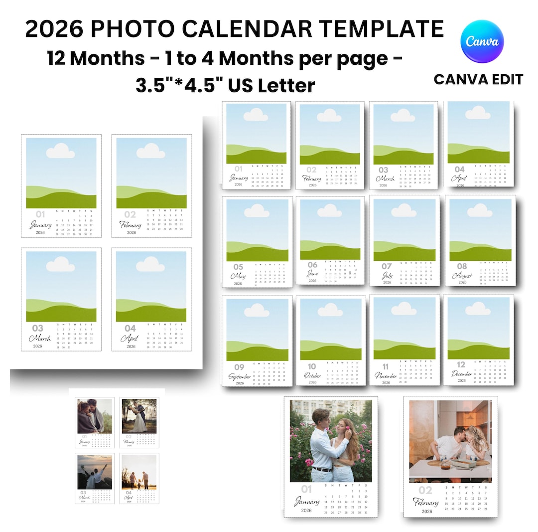 2026 Photo Calendar Template, Canva Editable (digital Download) - Etsy