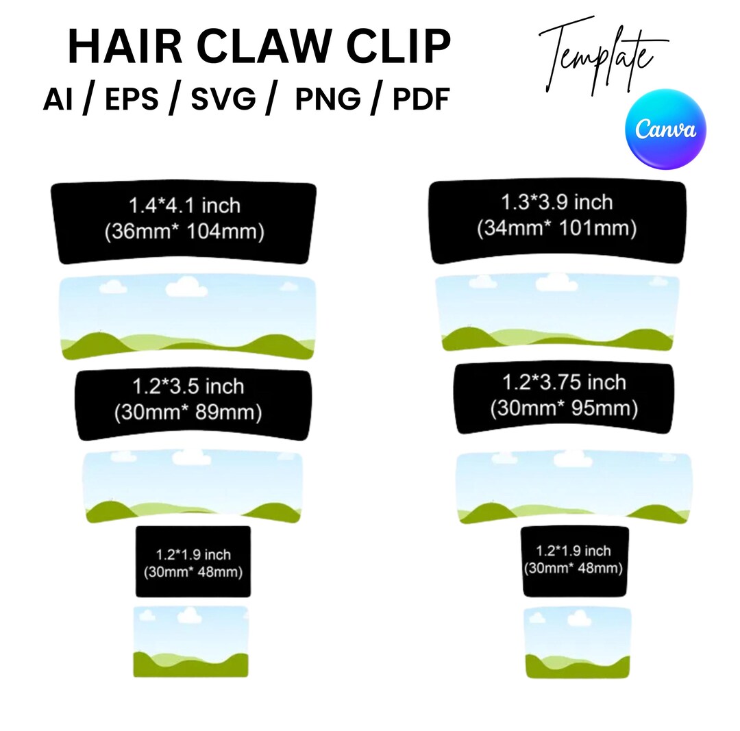 Hair Claw Clip Template SVG, Leather Pattern (digital Download) - Etsy