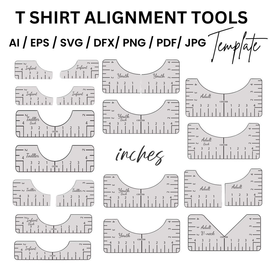 T-shirt Alignment Tool Printable (svg, Dxf, Eps, Png, Pdf) Digital File ...