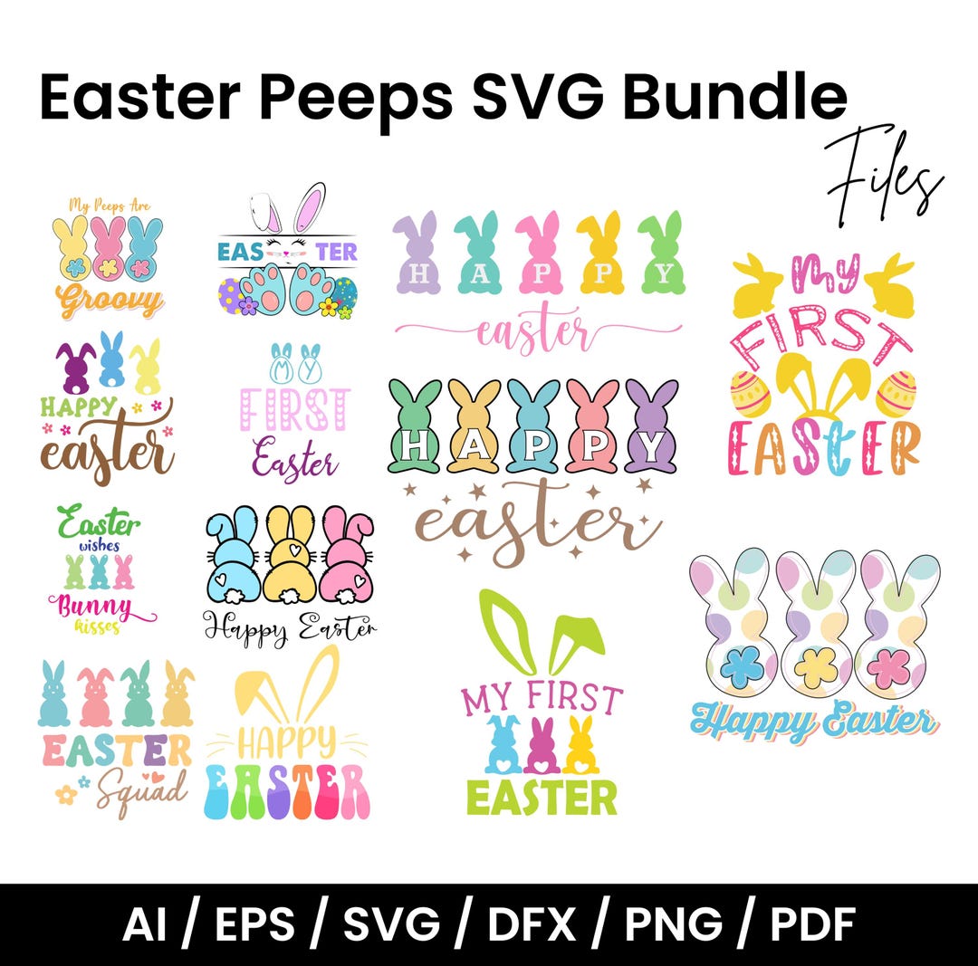 Easter Peeps SVG Bundle, Bunny Cut Files (digital Download) - Etsy