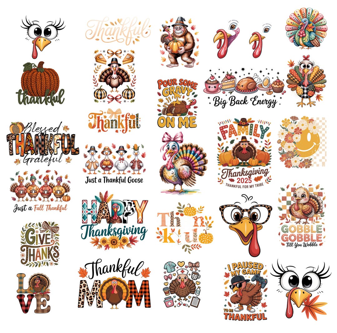 Thanksgiving Turkey Clipart PNG Bundle (digital Download) - Etsy