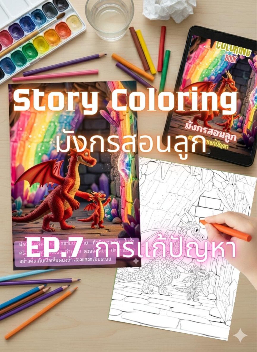 Dragon Coloring Storybook : the Story of a Dragon's Adventures in a ...