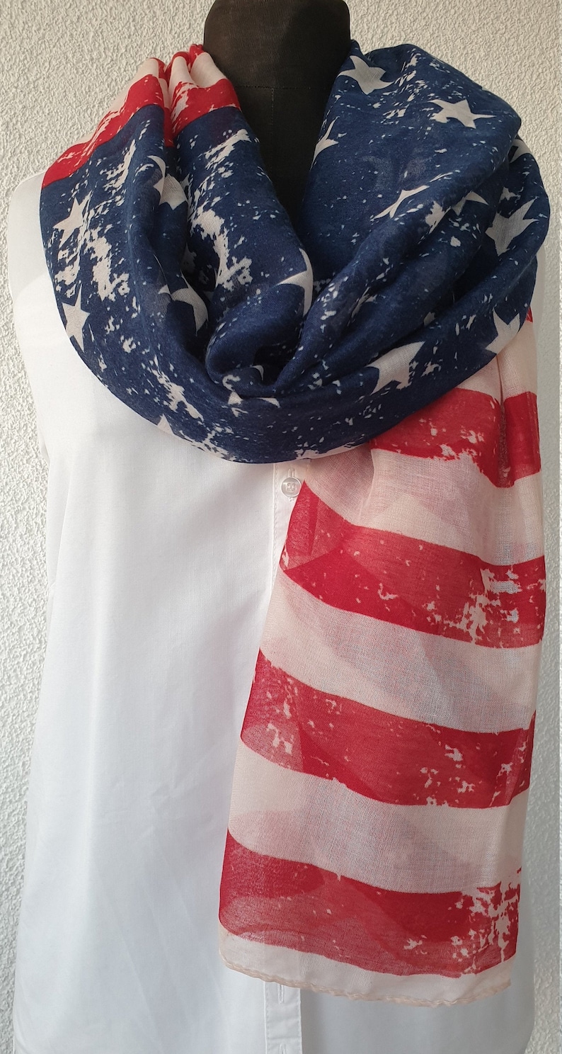 Vintage American Flag Scarf American Cotton Star Scarf - Etsy