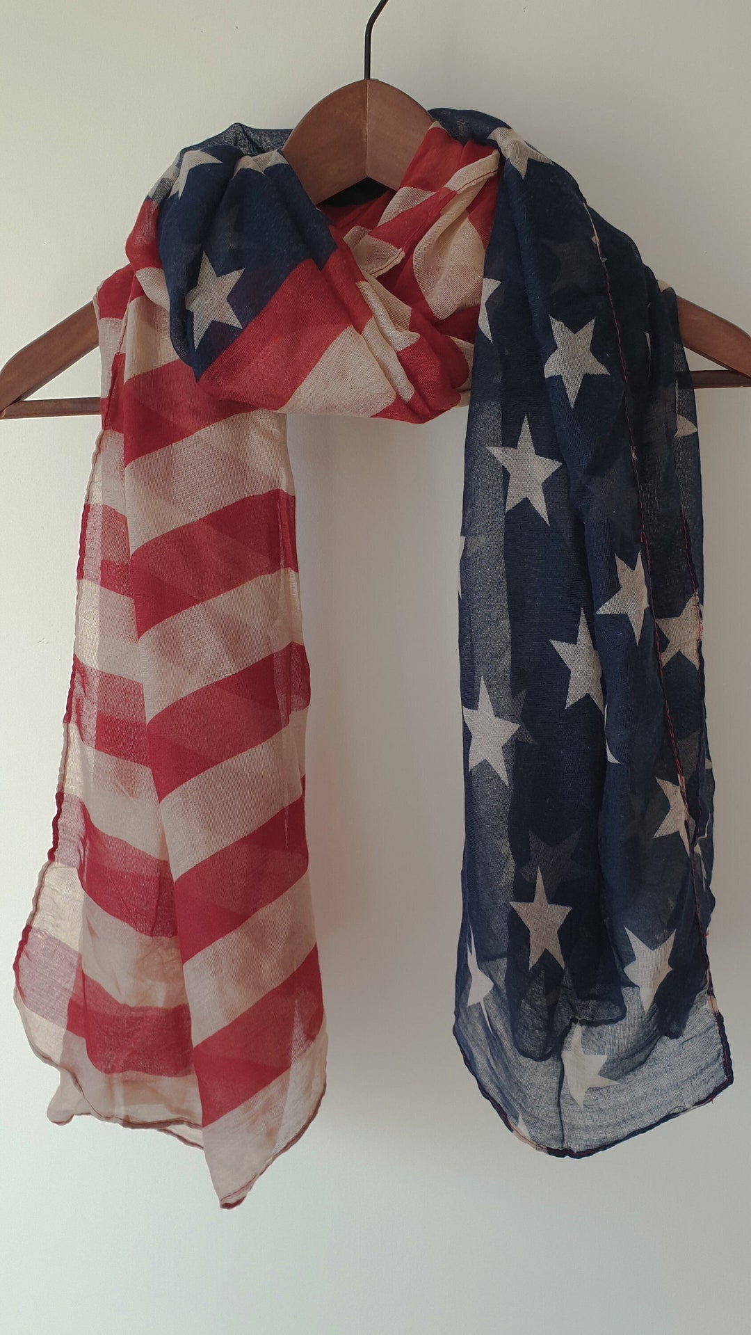 American Flag Scarf American Scarf Cotton Star Scarf Patriotic Scarf ...
