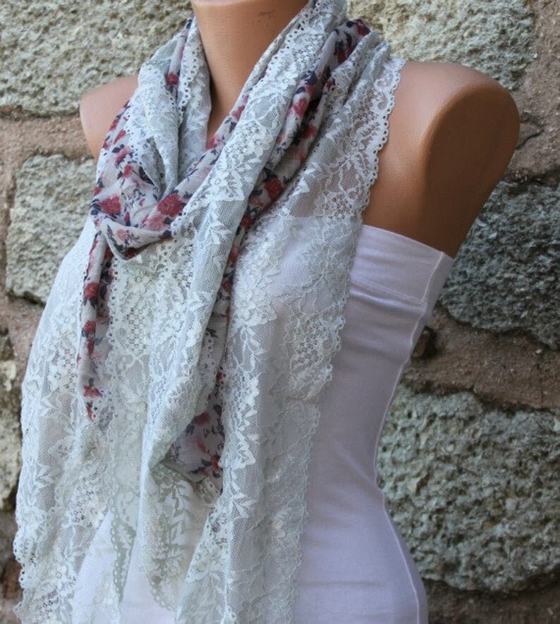 Floral Lace Scarf Wedding Shawl Cowl Bridal Accessories - Etsy