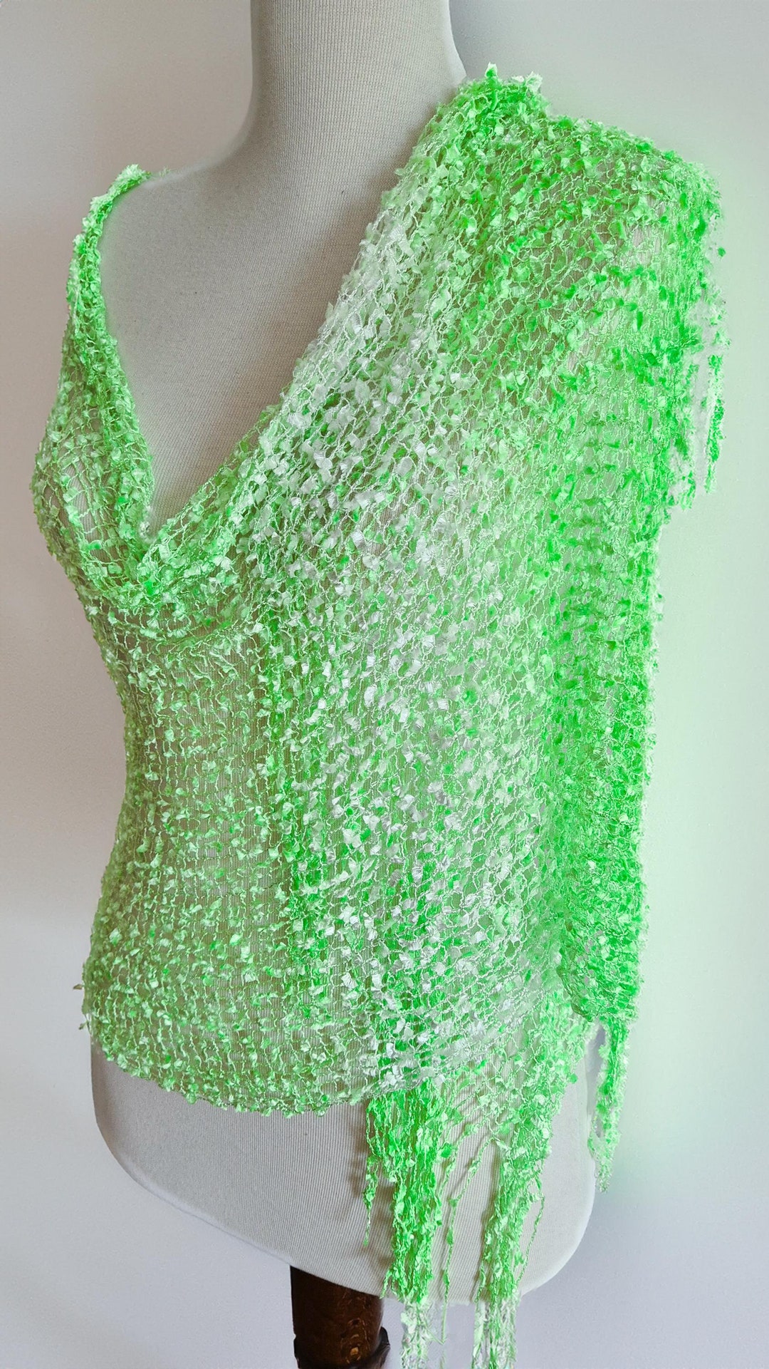 Lime Green Knitted Scarf, Wedding Shawl,bridal Accessories,bridesmaid ...