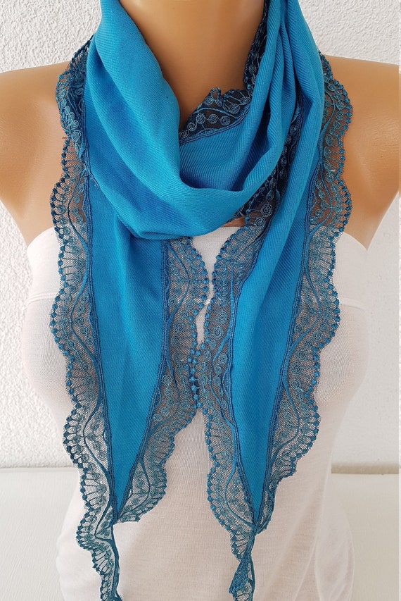 Teal Blue Pashmina Scarffall Winter Scarfcowl Scarf Gift - Etsy
