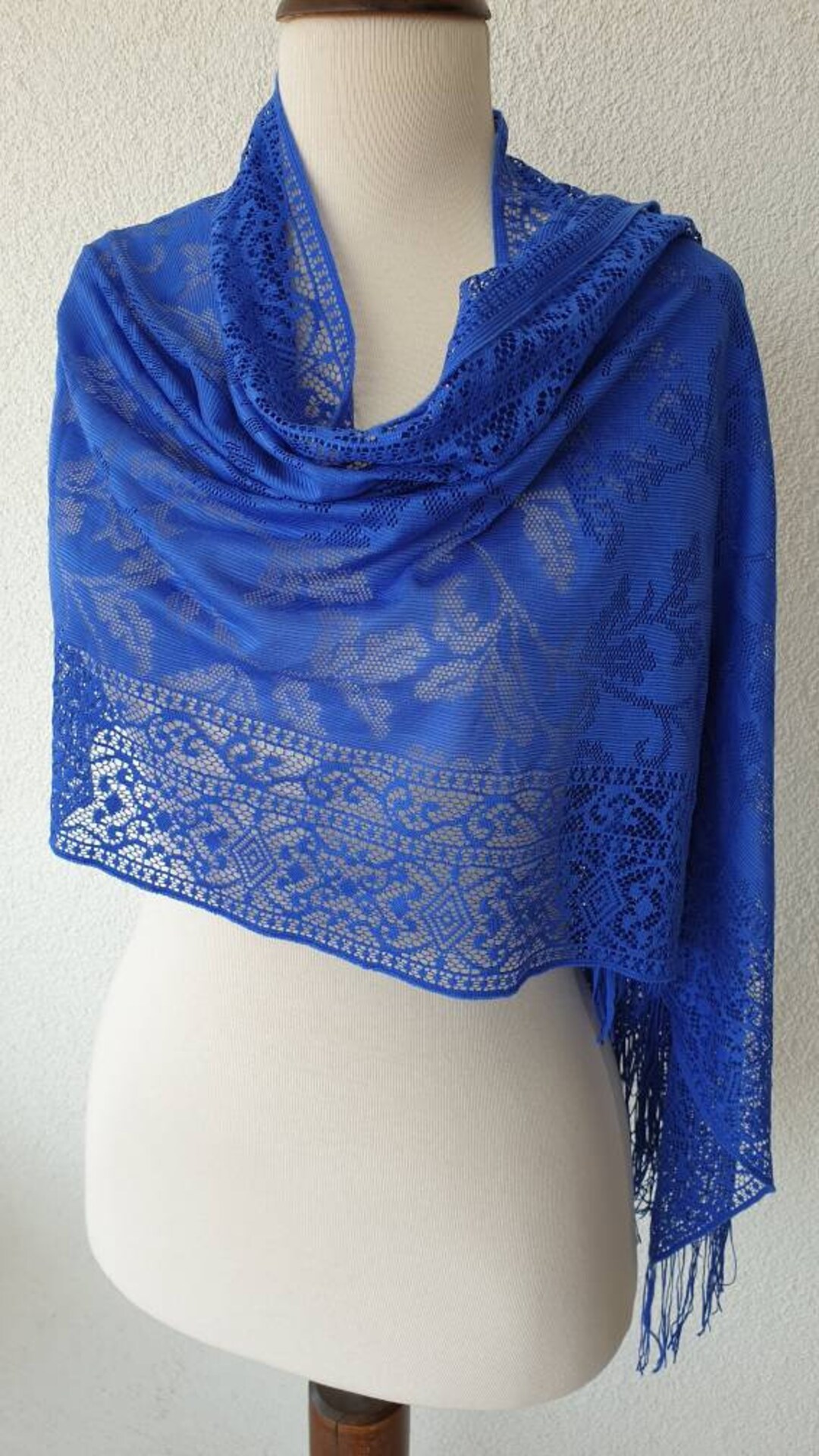 Royal Blue Tulle Scarf: Handmade Mantilla Chapel Veil - Etsy