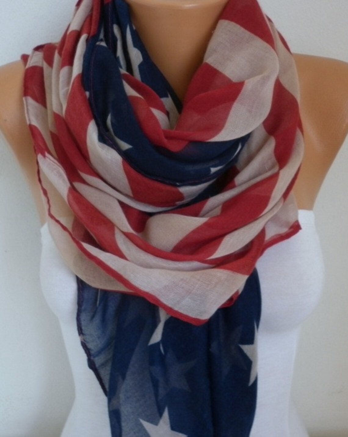American Flag Scarf American Scarf Cotton Star Scarf Patriotic | Etsy