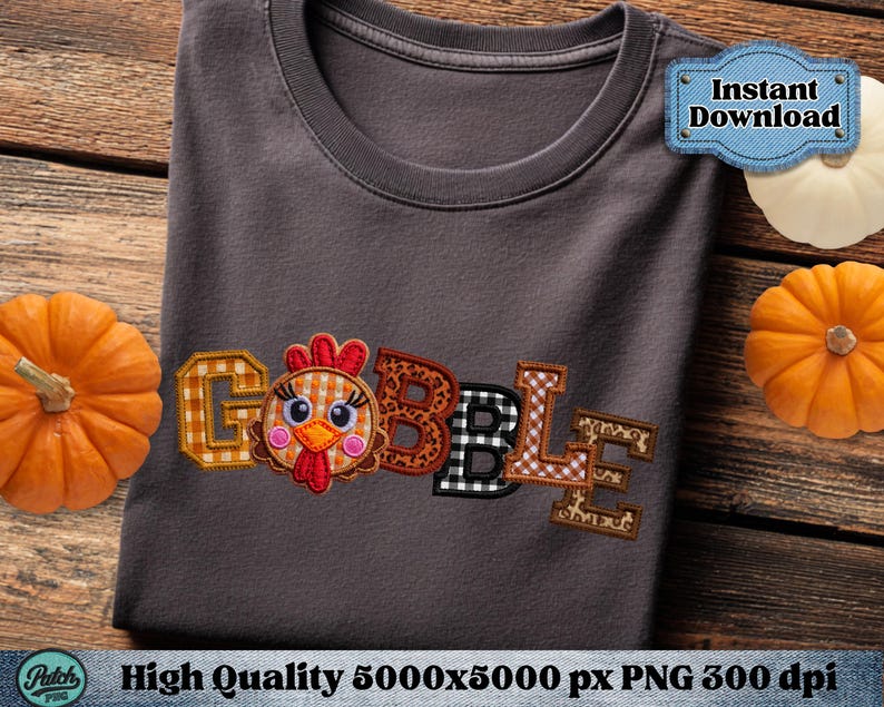 Gobble Turkey PNG, Leopard Print, Preppy Thanksgiving Clipart (digital ...