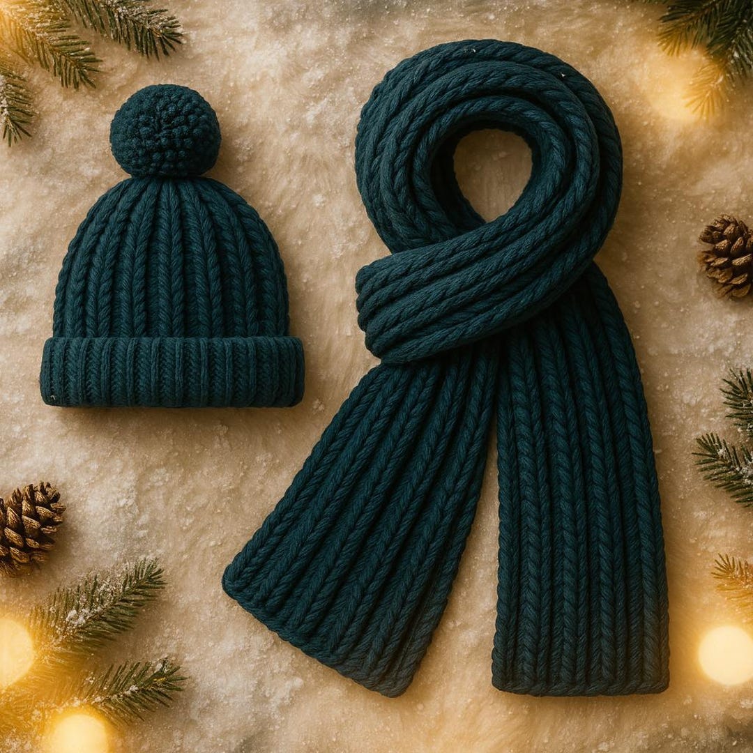 Crochet and Knitted Hat and Scarf Set Pattern | Cozy Winter Knitwear ...