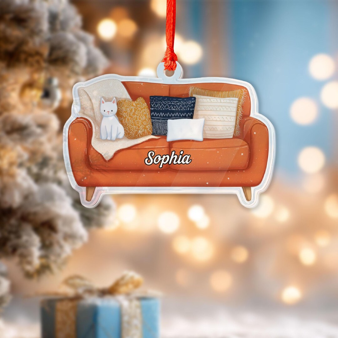 Personalized Sofa Ornament 2025, Custom Name Living Room Xmas ...