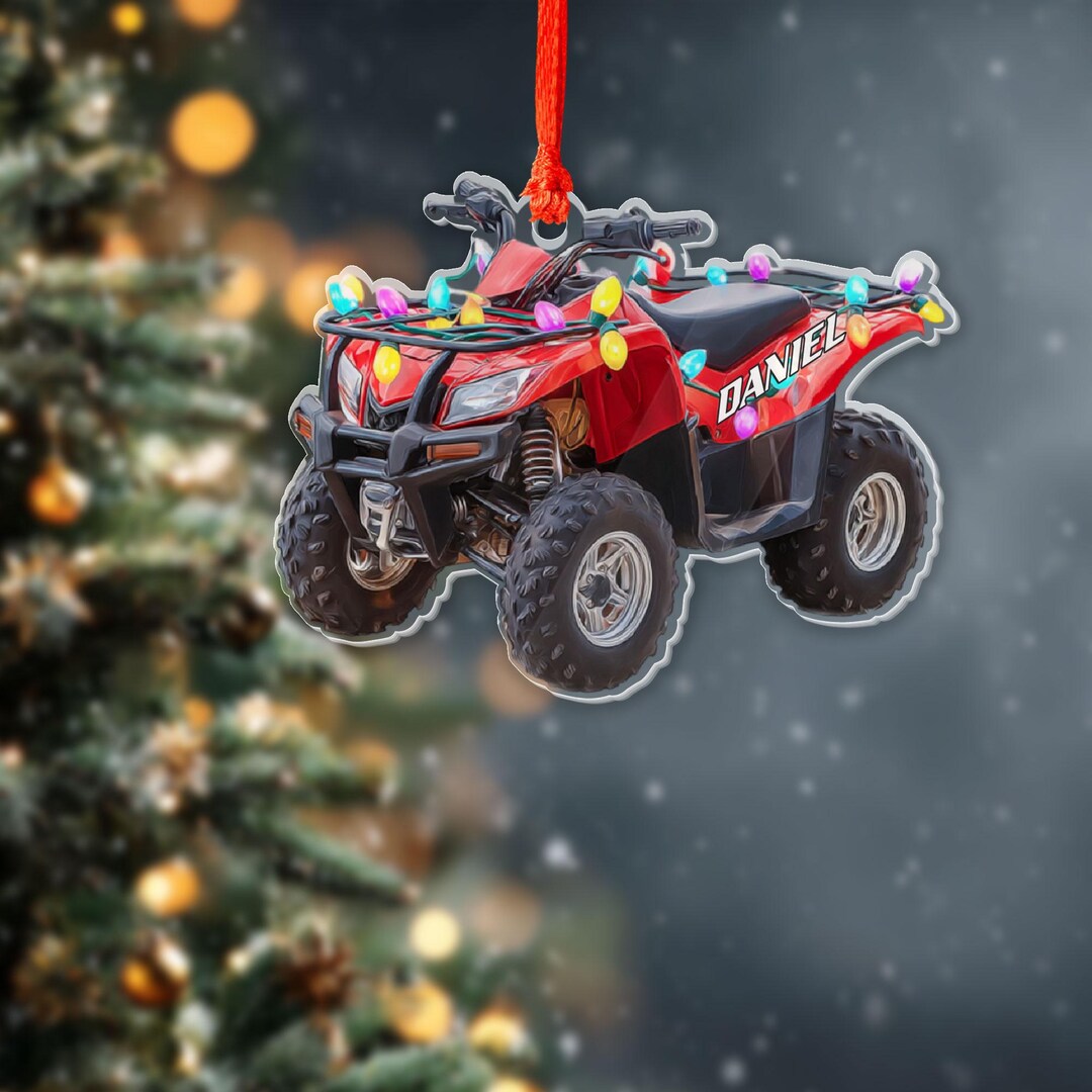 Personalized ATV Ornament, Custom Name Four Wheeler Christmas Ornament ...