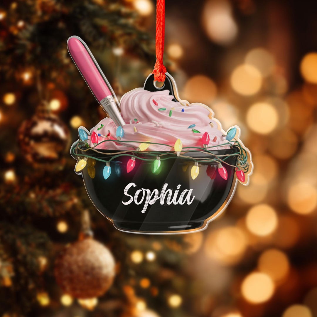 Personalized Mixing Bowl Ornament, Custom Name Baking Ornament, Baker ...