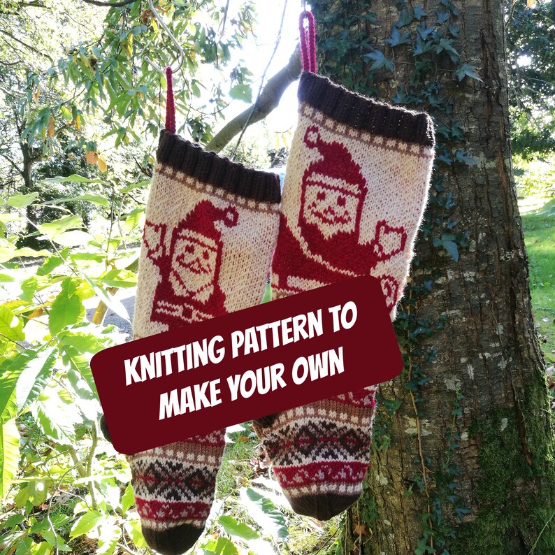 Santa Socks, Fairisle Pattern, Christmas Stockings Knit Pattern, Fair ...