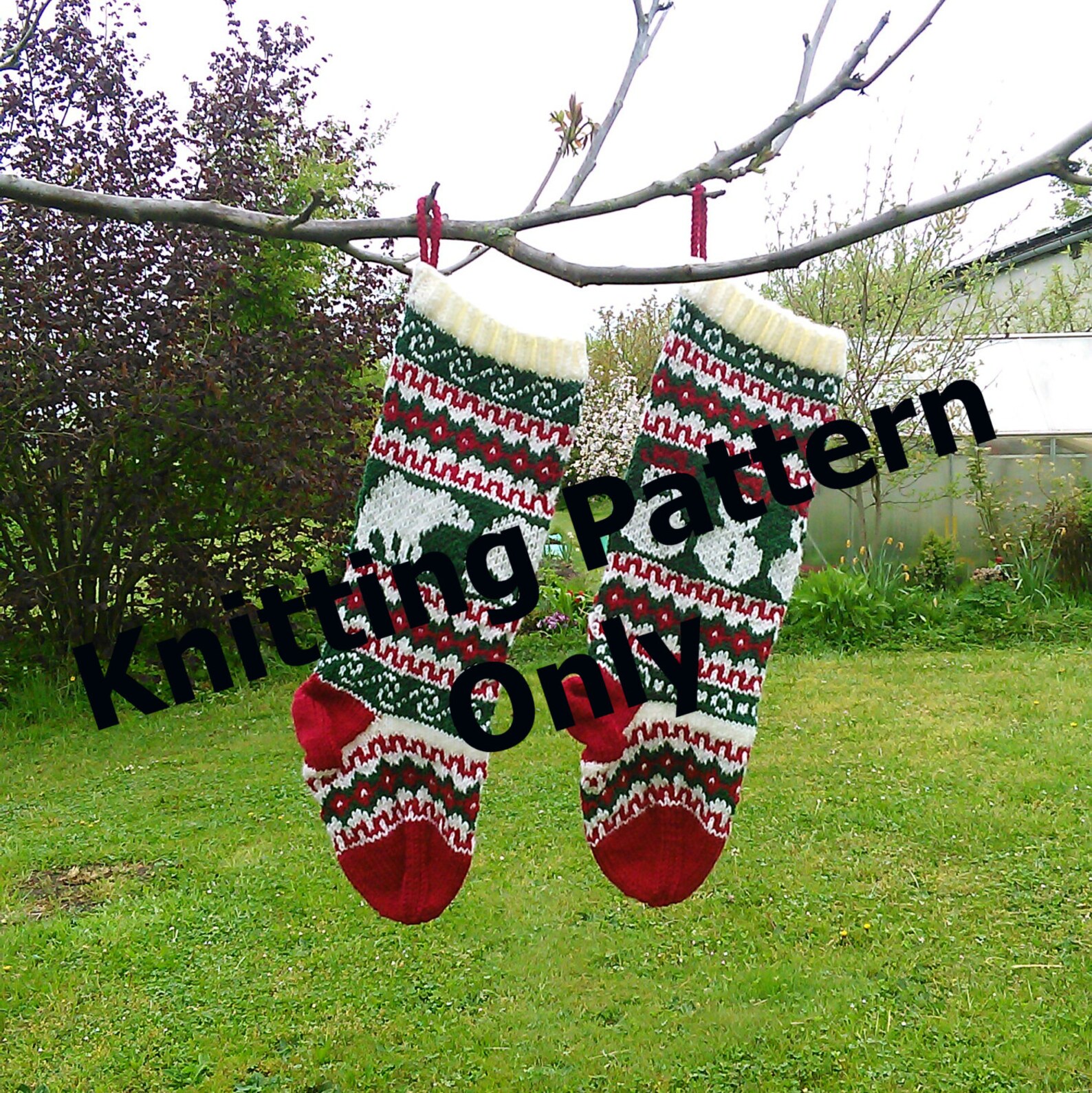 Knitting Pattern Fair Isle Christmas Stockings Snowman and - Etsy