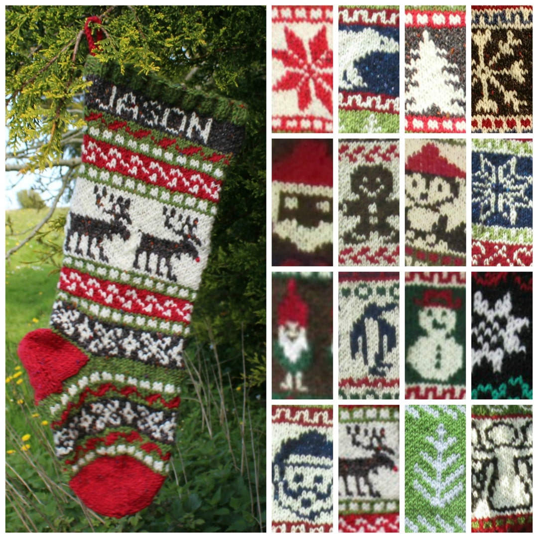 Knitting Pattern Collection of 16 Christmas Stockings Charts Fair Isle ...