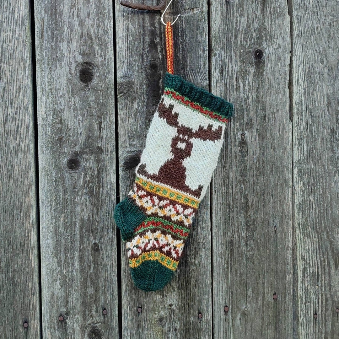 SHIPS 2024 Small Moose Christmas Stocking, Moose Christmas Stocking ...