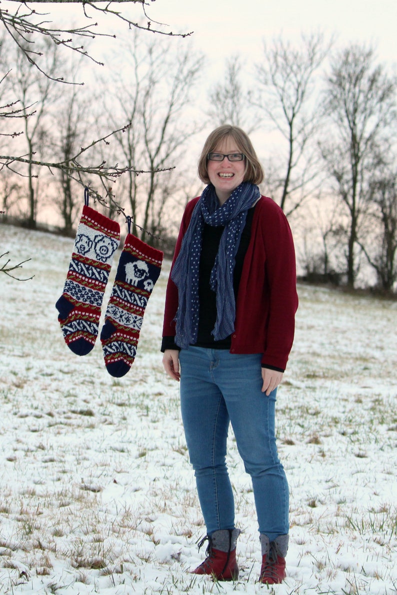 Sheep Fair Isle Knit, Pigs Fair Isle Knit, Knit Christmas Stocking ...