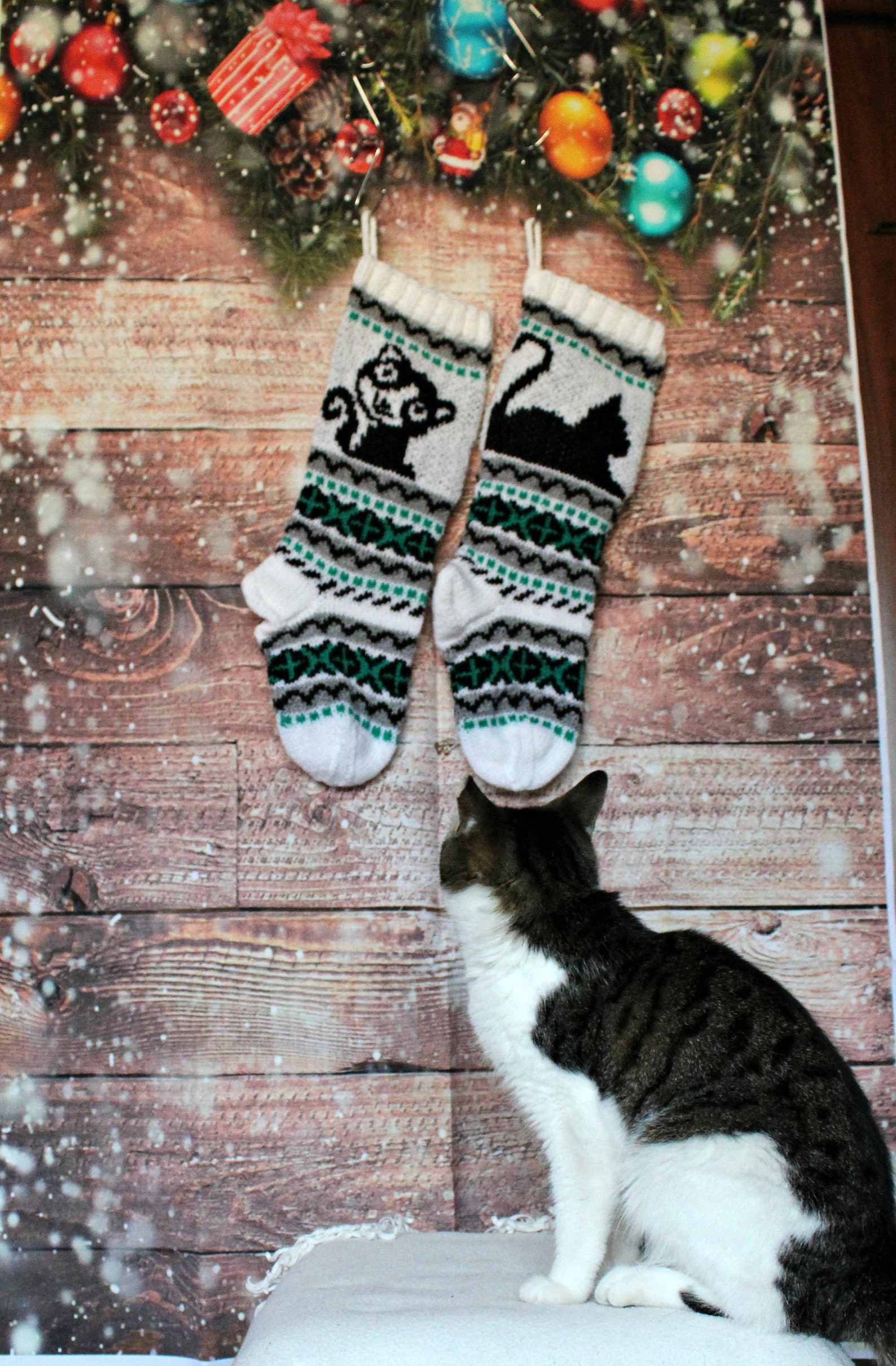 Pattern for Cat Christmas Stockings Fairisle Knitting | Etsy