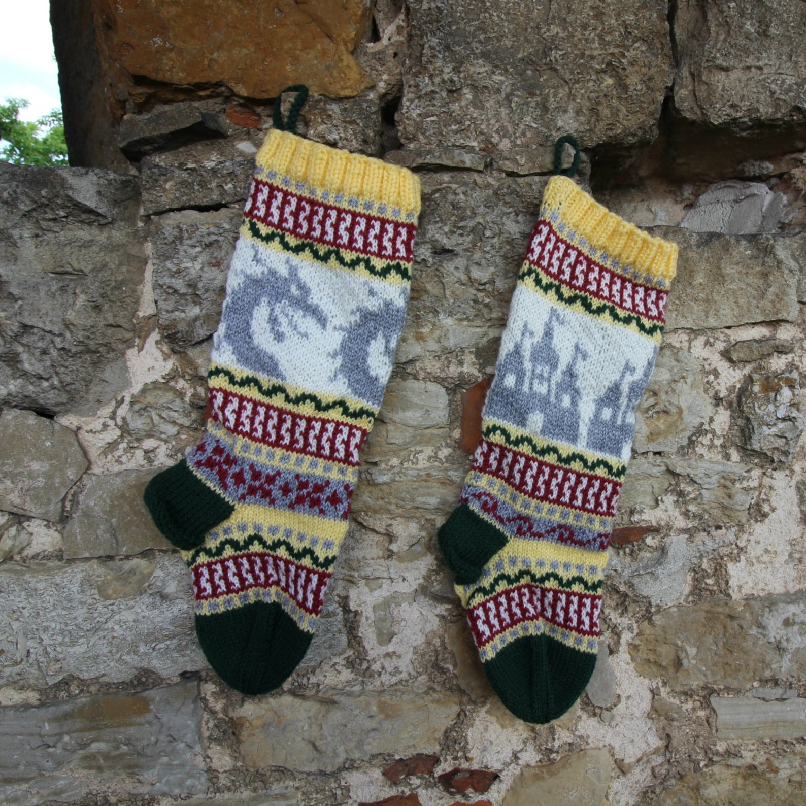 Pattern Fair Isle Knitting Instruction for Christmas Stockings With ...
