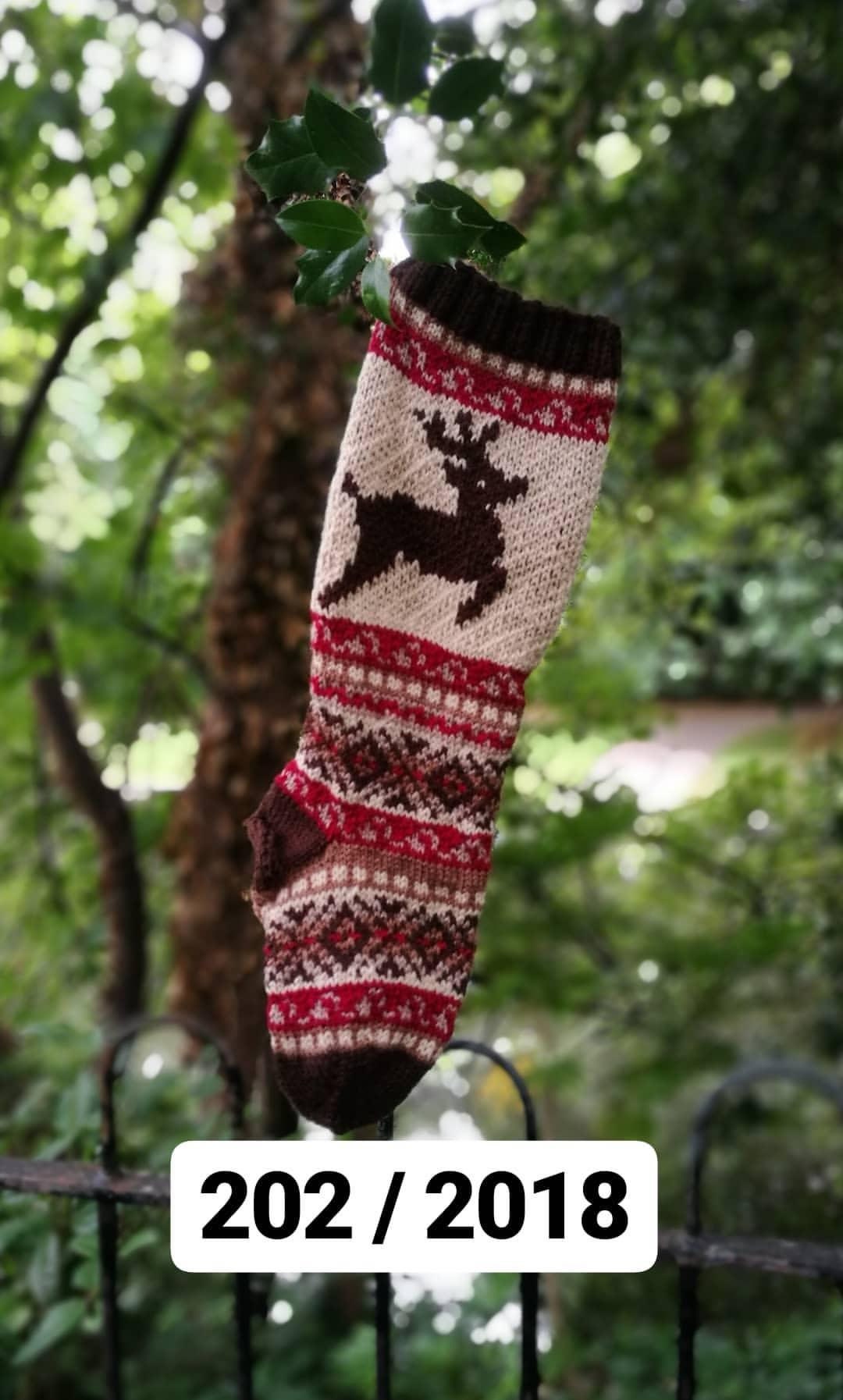 Reindeer Fairisle Pattern, Christmas Stockings Knit Pattern, Fair Isle ...