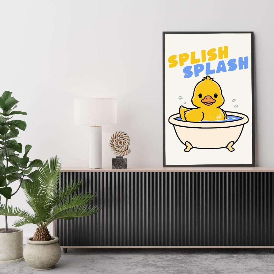 Bath Rubber Duck Bathroom Wall Art, Funny Kids Bathroom Decor, Retro ...