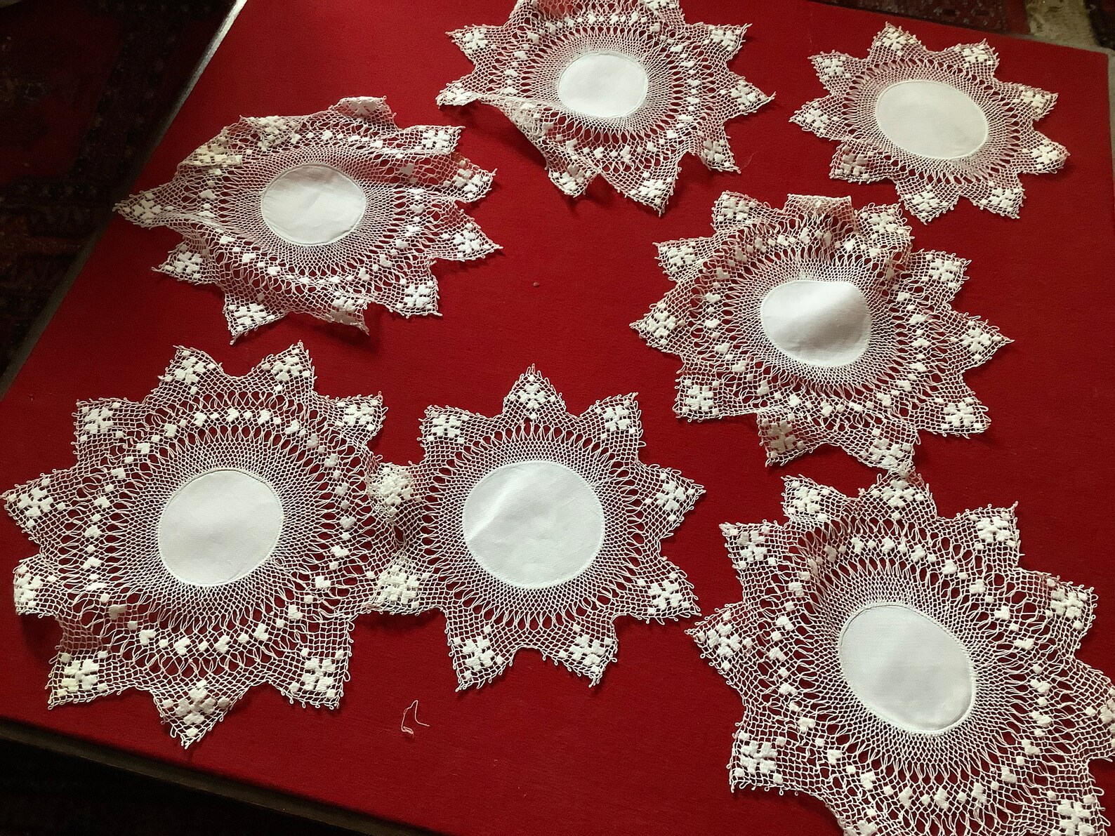 Antique Hand Made Lace Edged Table Mats - Etsy