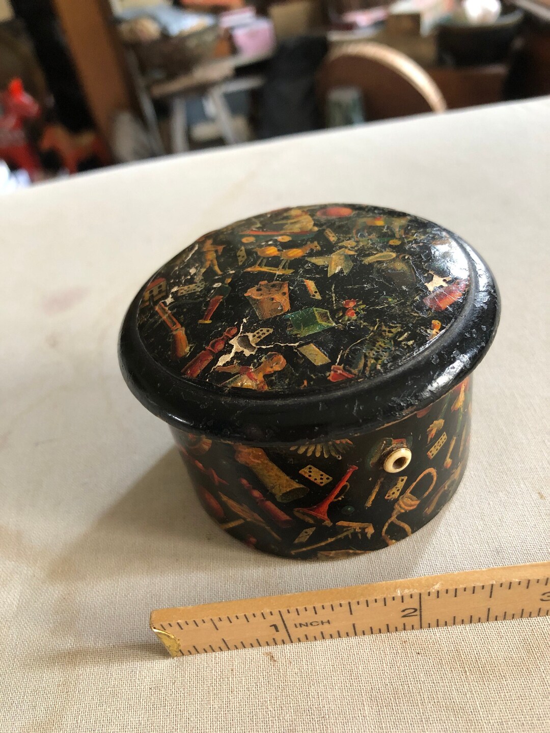 Victorian Mauchline Ware Thread Box - Etsy