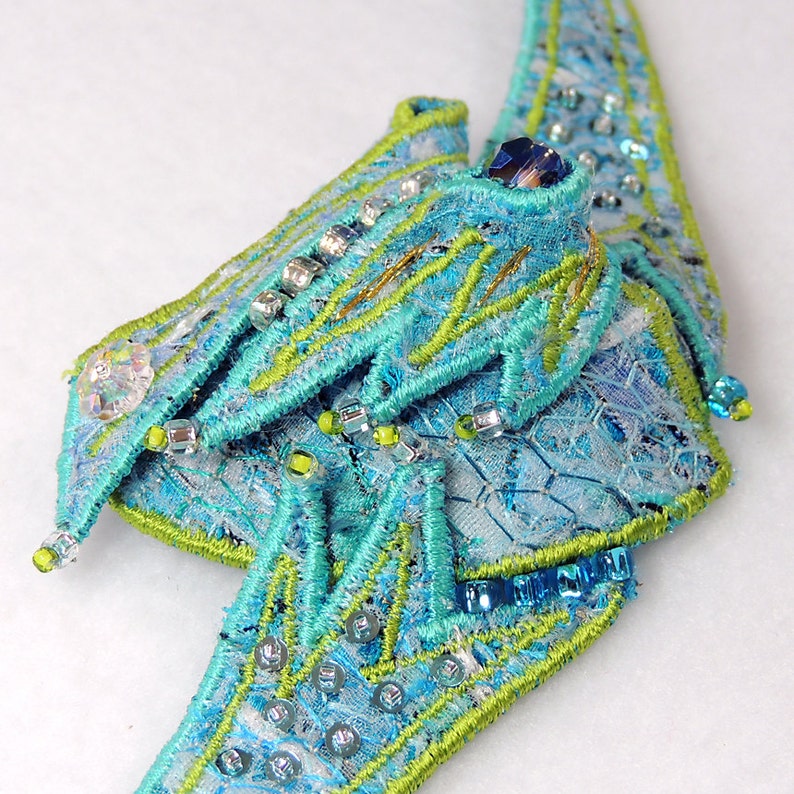 Embroidered Textile Bracelet. Statement Cuff Bracelet in - Etsy