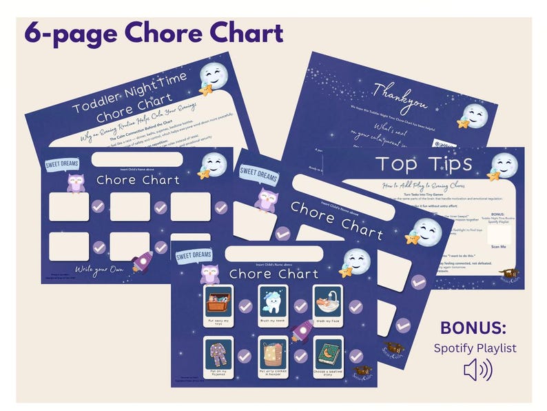 Toddler Chore Chart & Night Time Routine Checklist Bundle for Moms ...