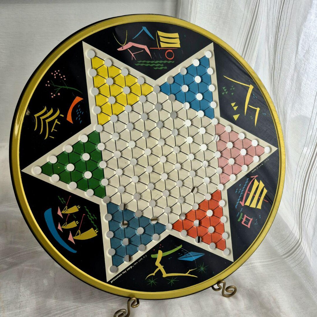 1940s Tin Chinese Checkers Board Game Lid Only Mid Century Vintage - Etsy