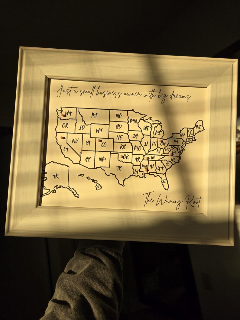 United States Map | Places We've Been | Push Pin Map | Small Business ...