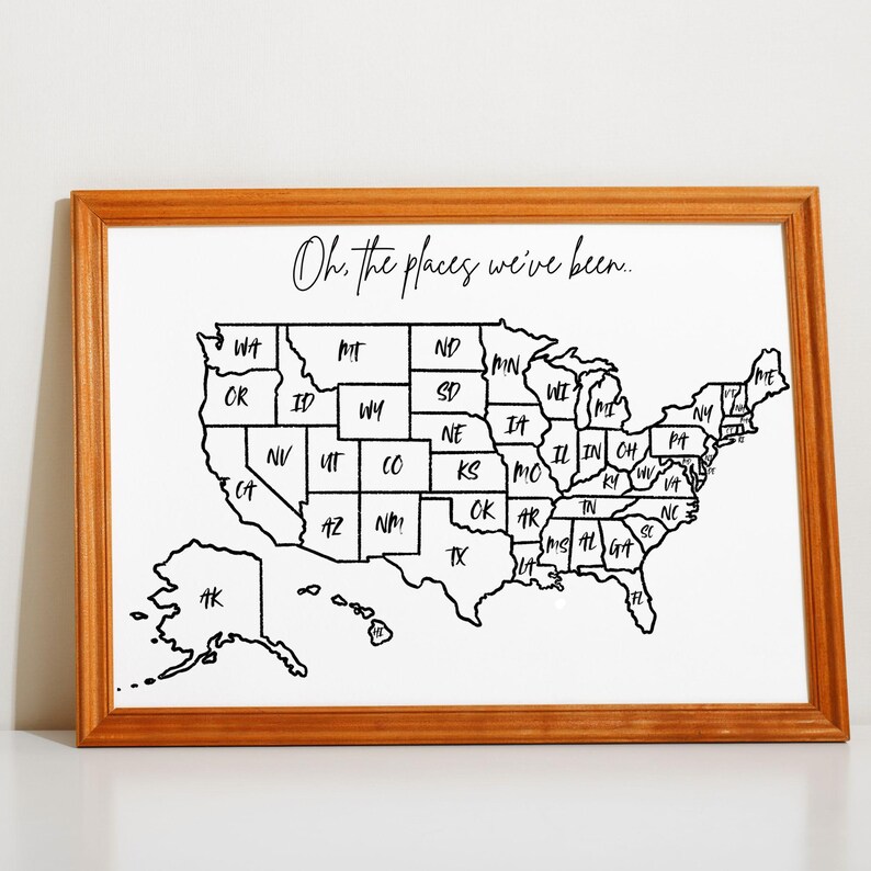United States Map | Places We've Been | Push Pin Map | Small Business ...