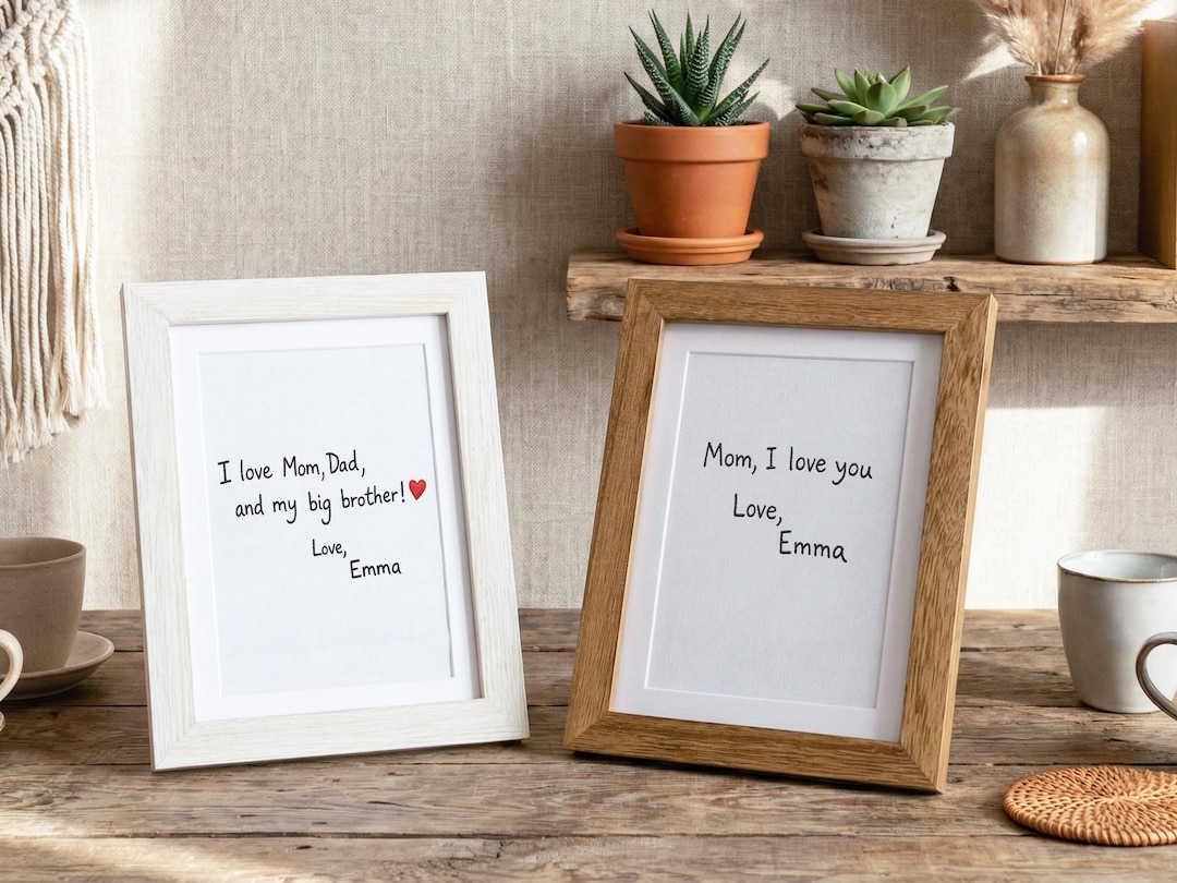 Custom Handwriting Embroidery, Framed Handwritten Quote, Personalized ...