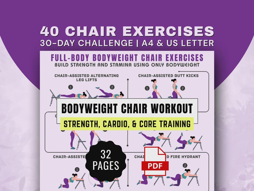 Bodyweight Chair Workout for Seniors, Strength, Cardio & Core Exercises ...